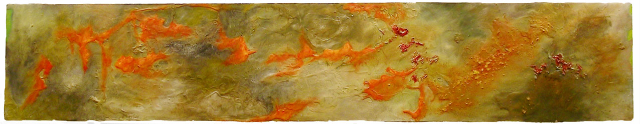 MARVIN OLIVER SHAVER | Koi 18″x96″ 2004 wax, oil paint